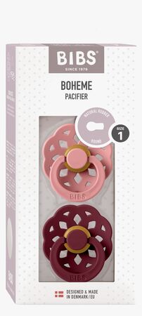 Köp BIBS Boheme Napp 2-Pack Latex Stl 1 Rund, Dusty Pink/Elderberry