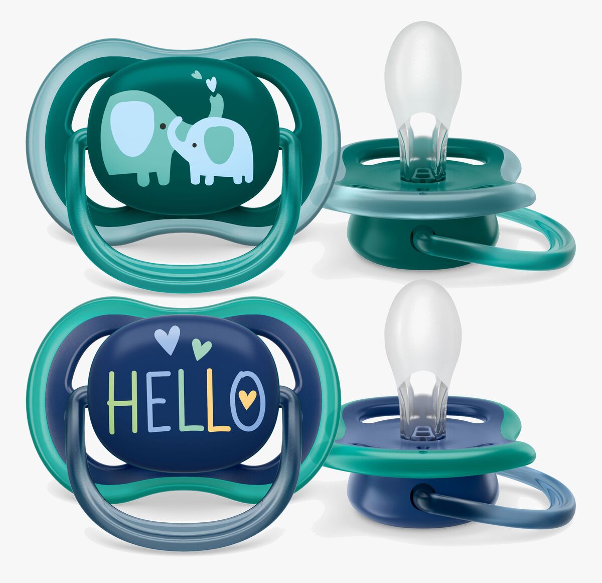 Köp Philips Avent Ultra Air Deco Napp 2-Pack 18+m, Grön/Blå